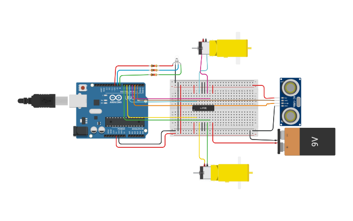 Circuit design Circuito Carro Robot | Tinkercad