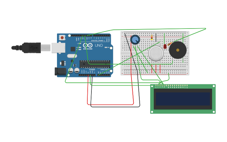 Circuit design GAS SENSOR - Tinkercad