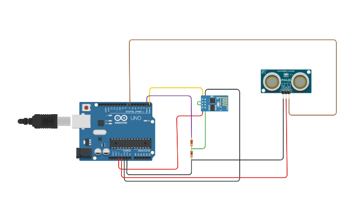 Circuit Design Lab 7 Tinkercad Esp8266 Thingspeak Ultrasonic Tinkercad
