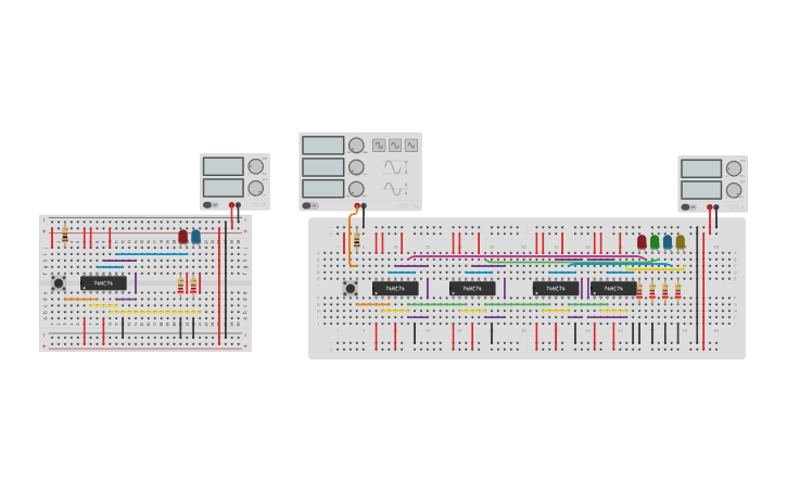 Circuit design Two Bit and Four Bit - Tinkercad