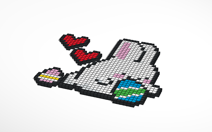 3D design Easter Bunny Pixel Art #11 | Tinkercad