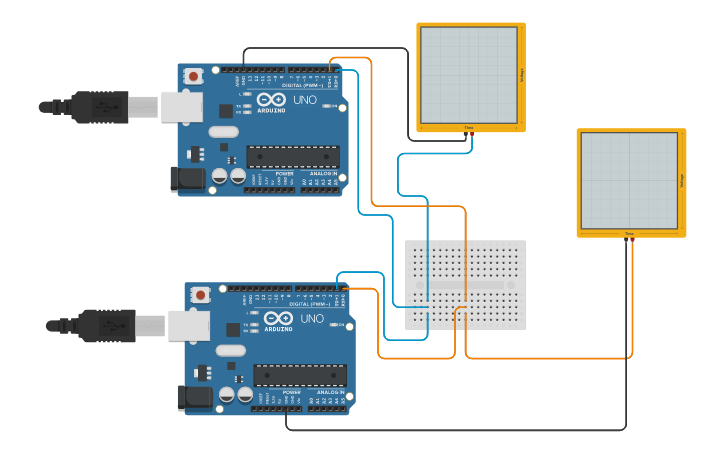 Circuit Design Master Slave Setup Tinkercad