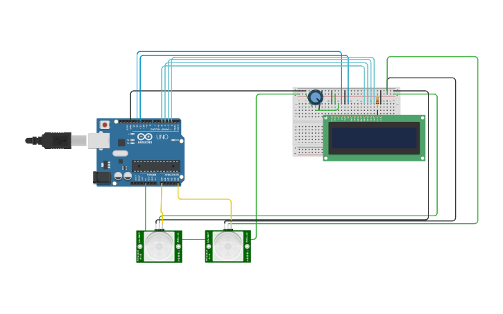 Circuit Design Visitor Counter Tinkercad
