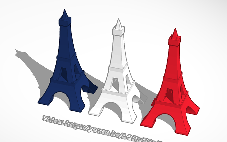 3d Design Simple Eiffel Tower Eunny Tinkercad 
