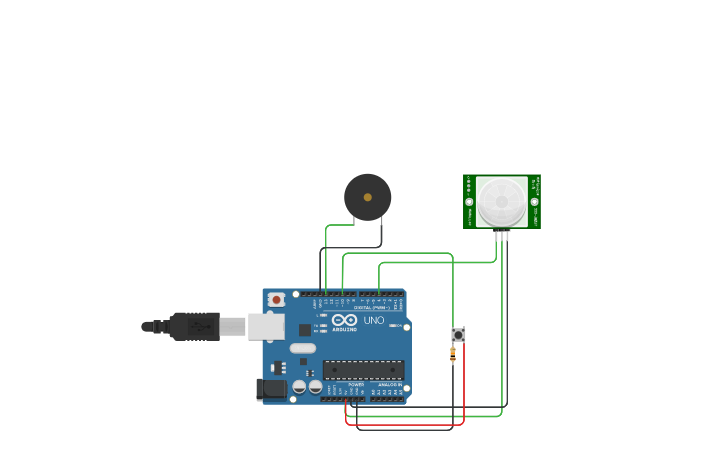 Circuit design Assignment-1 Security Alarm System - Tinkercad