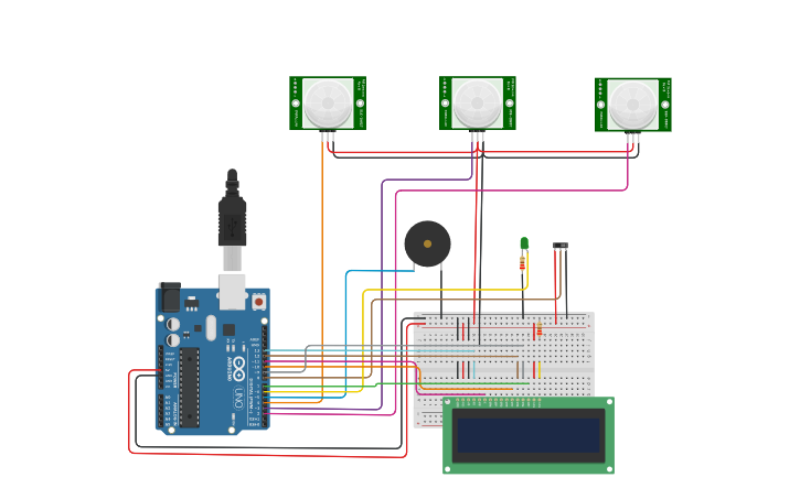 Circuit design Security systems - Tinkercad