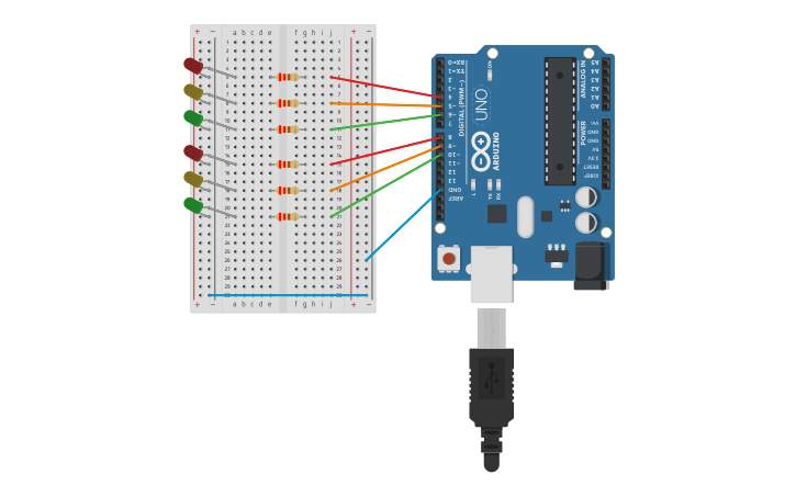 Circuit Design Circuit 4 Feux De Circulation Tinkercad