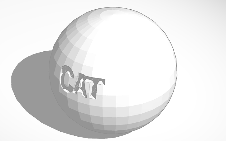 3D design CAT golf ball | Tinkercad