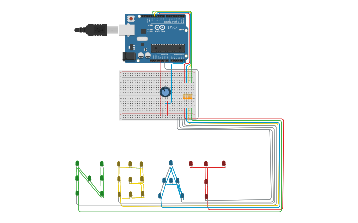 Circuit design LED Name Formation - Tinkercad