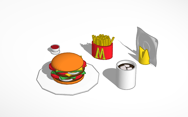 3D design Burger-menu - Tinkercad