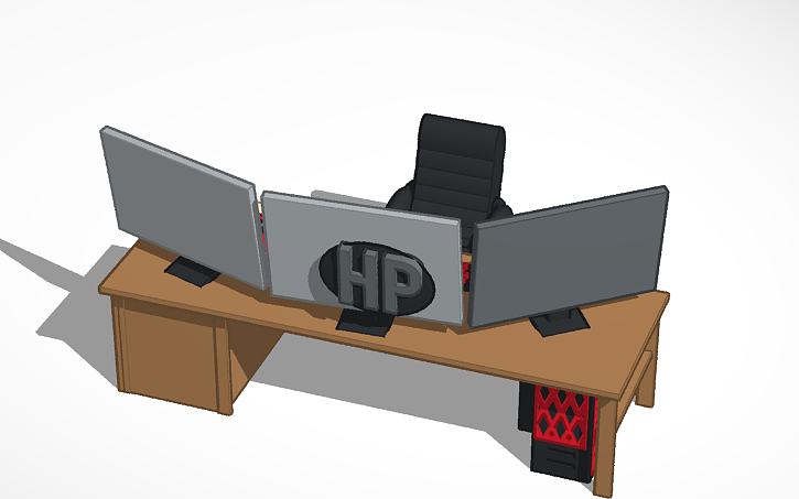 3D design best gaming set up - Tinkercad