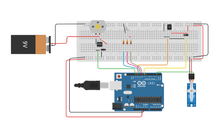 Circuit design Mechatronics project | Tinkercad