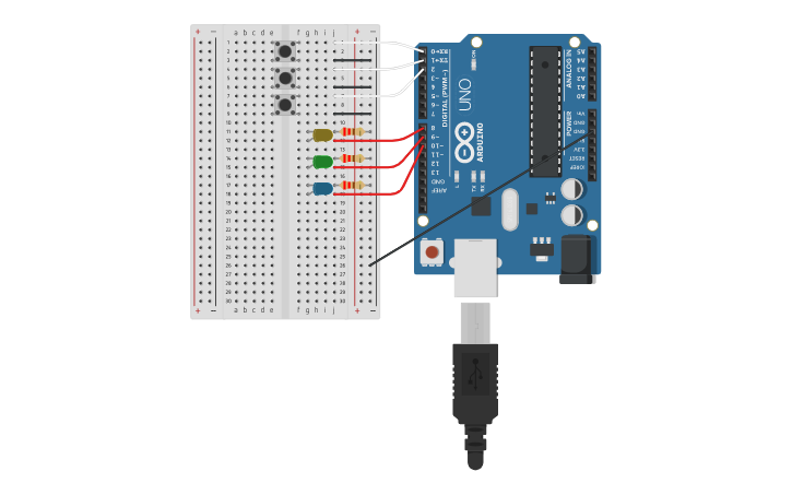 Circuit design Input Push Button | Tinkercad