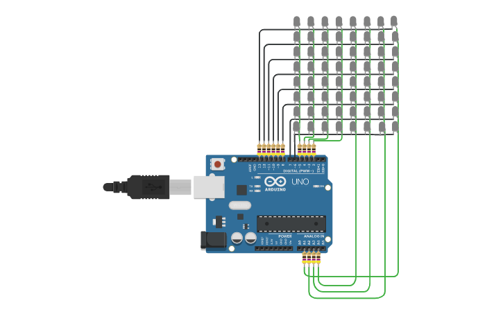 Circuit Design 8x8 Led Matrix Spiral Debug Tinkercad