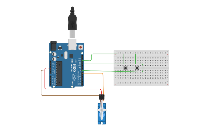 Circuit design Servomotor - Tinkercad