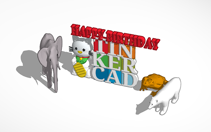 3D design Tinkercad Happy birthday | Tinkercad