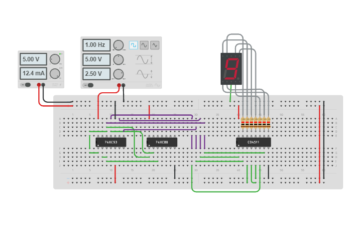 Circuit Design Mod 9 Counter 7 Seg Tinkercad
