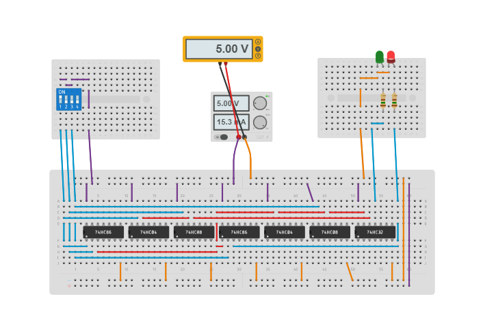 Circuit design FULL SUBTRACTOR - Tinkercad