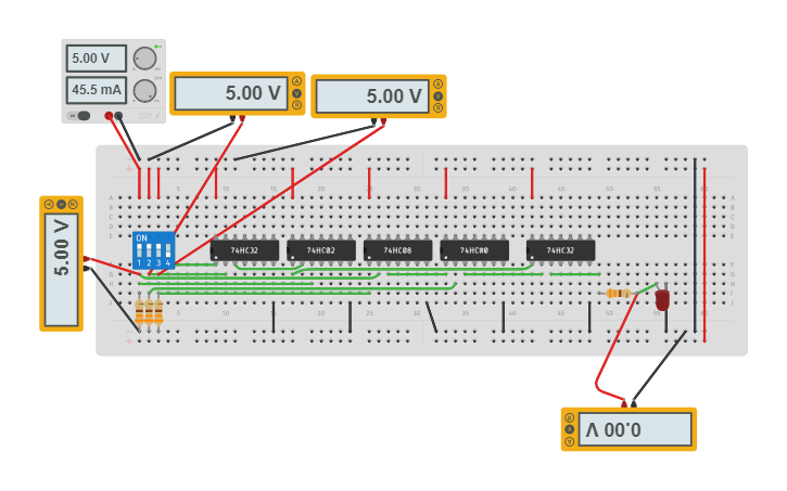 Circuit design actividad 5 - Tinkercad