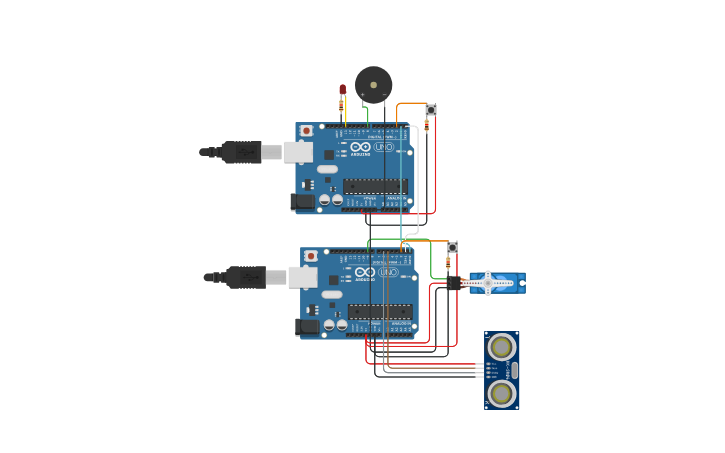 Circuit design Auto DOOR OPEN - Tinkercad