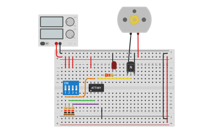 Circuit design operador logico 2 | Tinkercad
