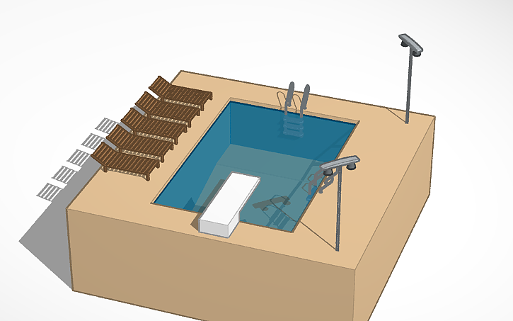 3D design swimming pool - Tinkercad