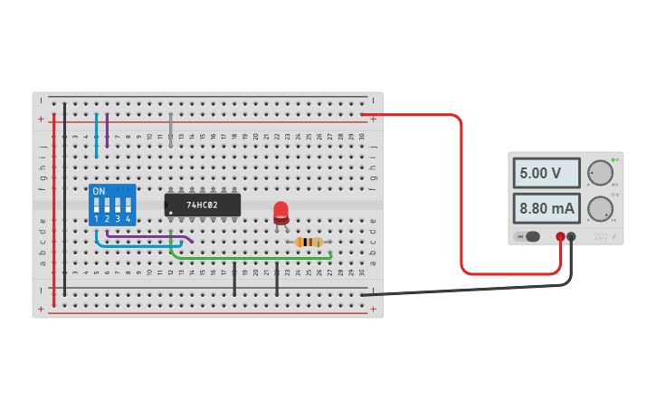 Circuit Design Nor Gate Tinkercad