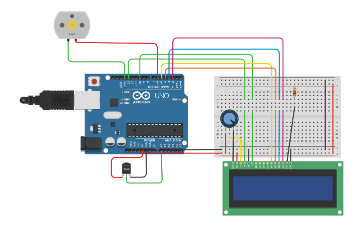 Circuit design TEMP CONTROL - Tinkercad