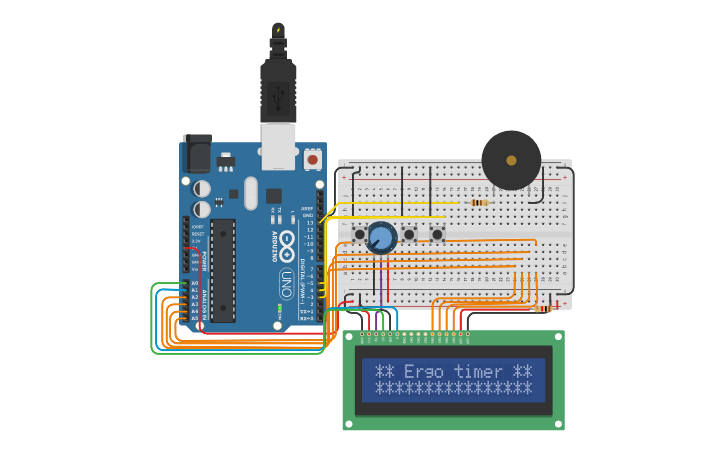 Circuit design Ergo Timer | Tinkercad