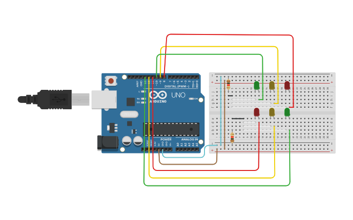 Circuit Design Circuito 2 Semaforo Tinkercad
