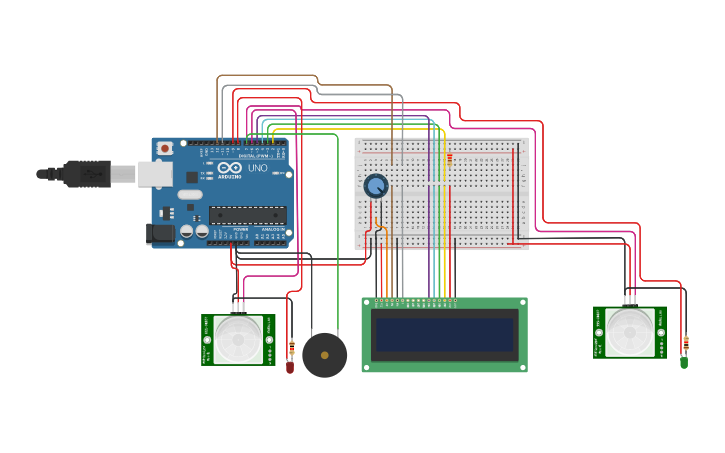 Circuit Design Visitor Counter Tinkercad