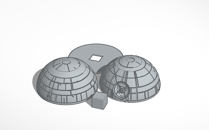 3D design Death Star 4 part - Tinkercad