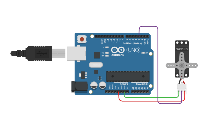 Circuit design Arduino servo basic - Tinkercad