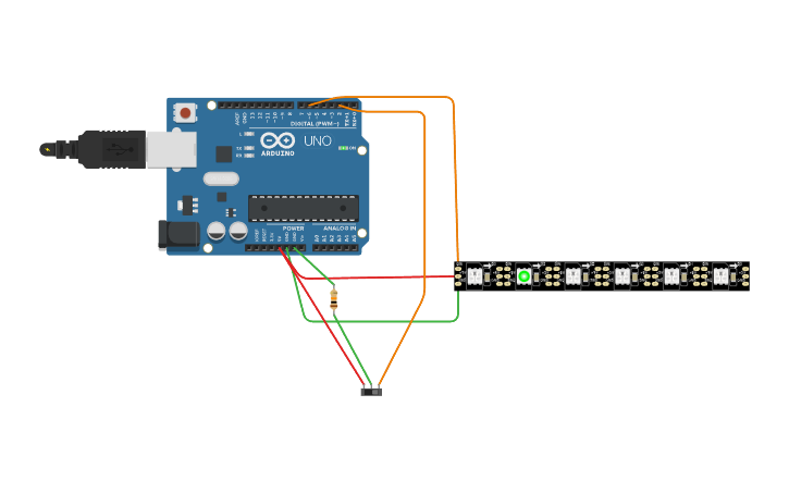 Circuit design RGB Neon-strip animation | Tinkercad