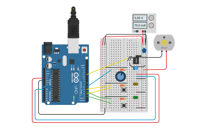 Circuit design Lab THM Part E MOSFET - Tinkercad