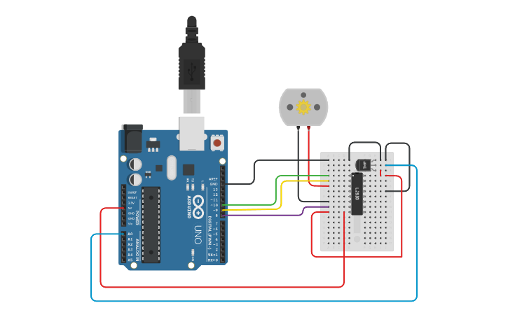 Circuit design Motor Driver - Tinkercad