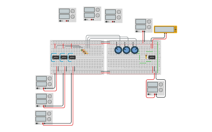 Circuit design Act 4 Mezcladora de audio - Tinkercad
