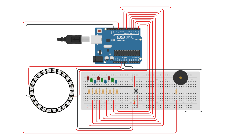 Circuit design Alan Sun's Gambling Machine Master Piece | Tinkercad