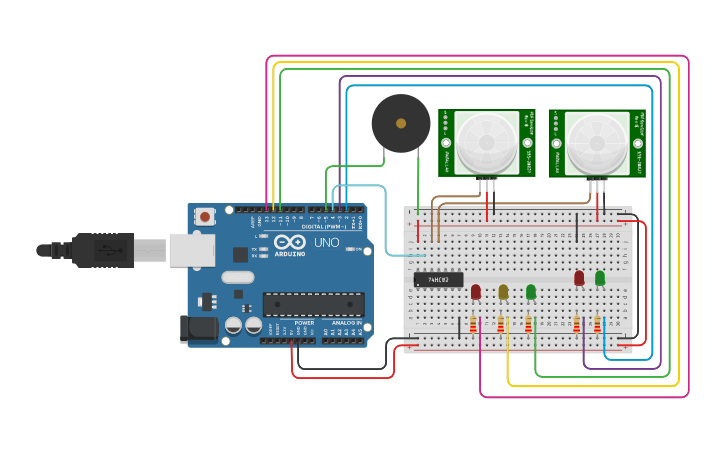 Circuit design Semafaro - Tinkercad