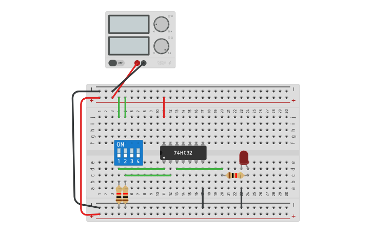 Circuit design Logic gates 2 OR gate - Tinkercad