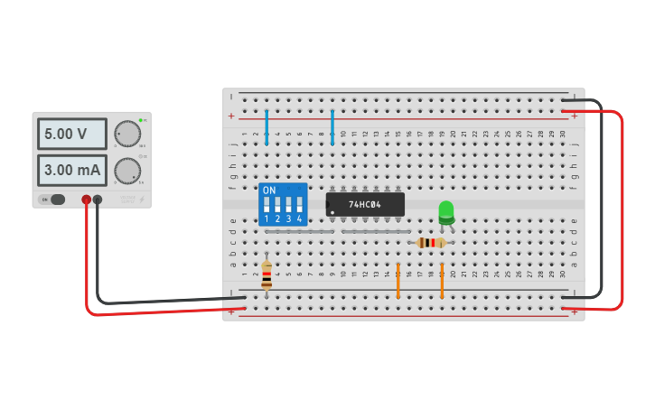 Circuit design NOT GATE | Tinkercad