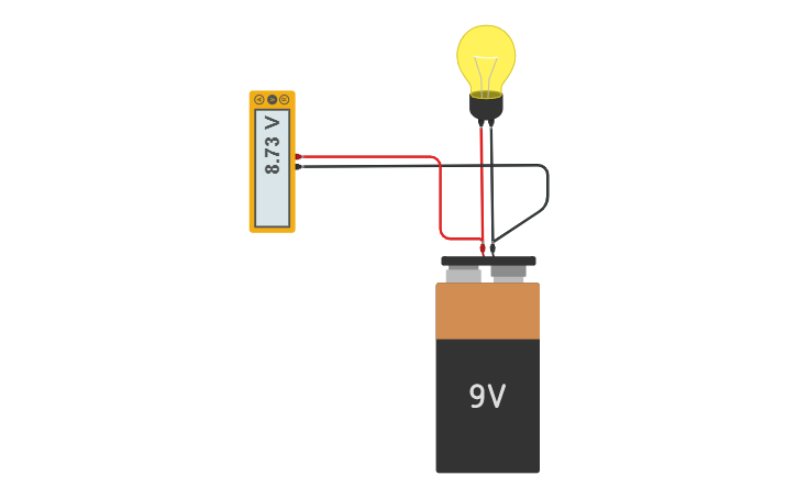 Circuit design medición de voltaje usando el multímetro | Tinkercad