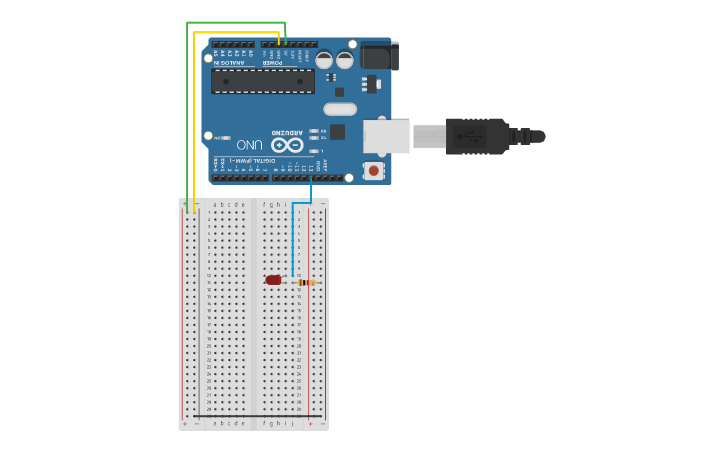 Circuit design led intermitente, diego villamar 2b | Tinkercad