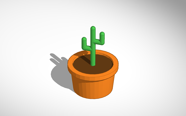 3D design plants in a pot - Tinkercad