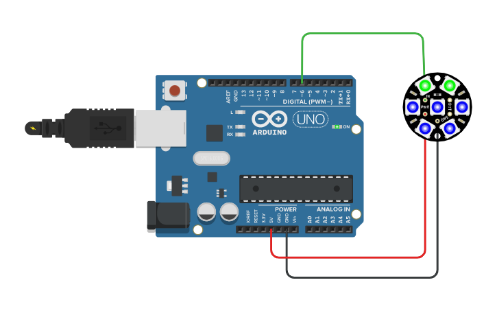 Circuit design Neopixel Jewel - Tinkercad