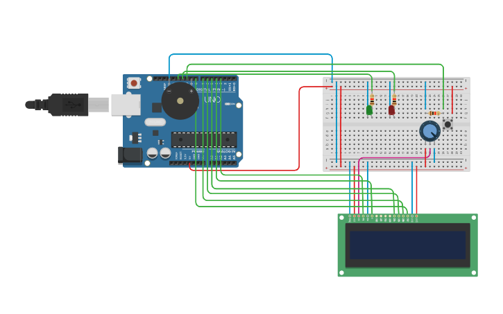 Circuit design Don't Press the Button. - Tinkercad