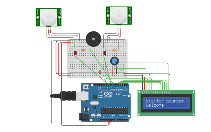 Circuit design Bidirectional Visitor Counter using Human Detection ...