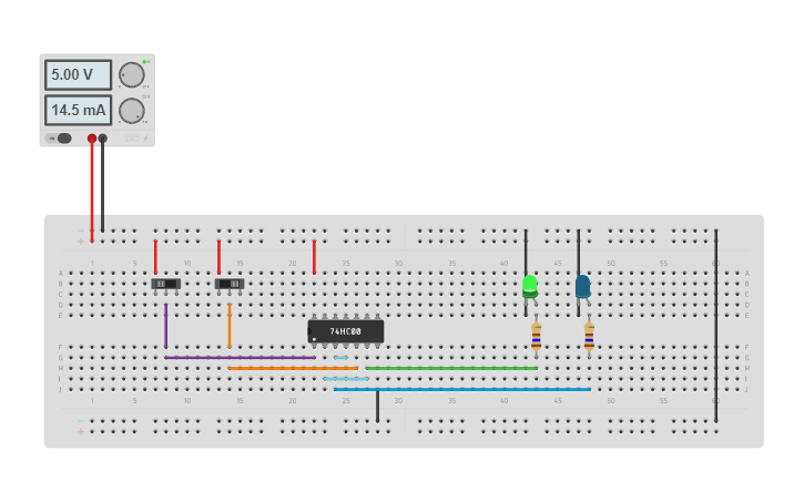 Circuit design SR LATCH USING NAND GATE - Tinkercad