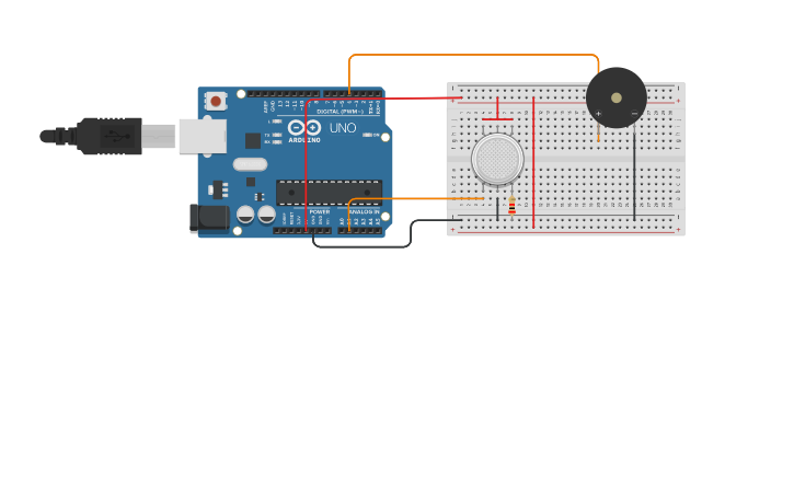 Circuit Design Gas Detection Tinkercad