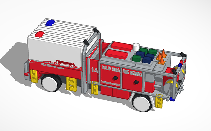 3D design firetruck fire truck - Tinkercad